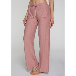 Loungehose Vivance ACTIVE, Damen, Gr. XL (48/50), N-Gr, rosa meliert, Trikot, Obermaterial: 88% Polyester, 12% Elasthan, meliert, figurumspielend lang, Hosen Loungehose, mit weitem Bein und Teilungsn&auml;hte