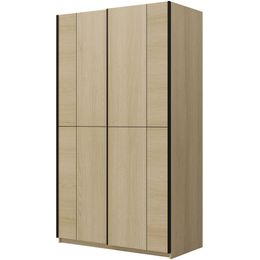 Schiebet&uuml;renschrank Home Affaire "Cube Garderobenschrank incl.kompletter Innenausstattung", eiche lindberg, B:120cm H:210cm T:61cm, FSC-zertifizierter Holzwerkstoff, Melamin, Metall, Schr&auml;nke, Schiebet&uuml;renschrank, Moderner Kleiderschrank, Schiebet&uuml;renschrank, Garderobe