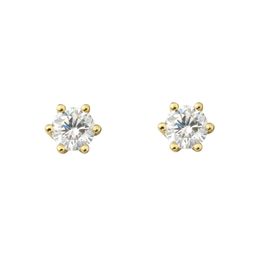 Paar Ohrstecker ONE ELEMENT "0.2 ct Diamant Brillant Ohrringe Ohrstecker aus 585 Gelbgold", gold, Ohrringe, Damen, Gelbgold 585, Paar Ohrstecker