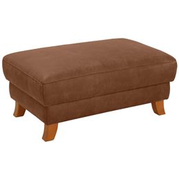 Hocker Home Affaire "Trondheim", braun (cognac), B:101cm H:48cm T:66cm, Struktur weich ( 97% Polyester, 3% Baumwolle);Luxus-Microfaser ALTARA NUBUCKr (100% Polyester);Luxus-Microfaser Lederoptik (100% Polyester), Hocker, Hocker, mit Stauraum und Federkern