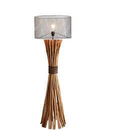 Salesfever Stehlampe "Bailee", beige (natur, schwarz), 1, &Oslash; 50cm H: 149cm, 1 Stk., Leuchten, handgefertigt, Schirm im Rost-Look, Stehlampe