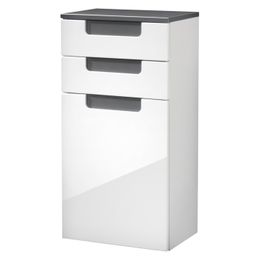 Unterschrank Welltime "Siena", grau (anthrazit, wei&szlig;), B:40cm H:79cm T:27cm, Holzwerkstoff, MDF, Schr&auml;nke, Unterschrank, Breite 40 cm, mit hochgl&auml;nzenden Fronten