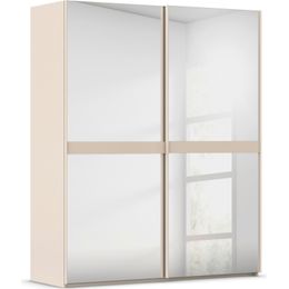 Schwebet&uuml;renschrank Rauch "Kleiderschrank Schrank Garderobe Schlafzimmerschrank SCALE-LINE", beige (champagner), B:181cm H:223cm T:68cm, Holzwerkstoff, Schr&auml;nke, Schwebet&uuml;renschrank, edle Optik mit Bauchbinde in Korpusfarbe Spiegelfront MADE IN GERMANY
