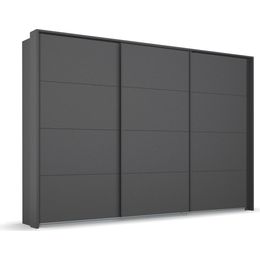Schwebet&uuml;renschrank Rauch "Kleiderschrank Schrank Garderobe OTELI inkl. 3 Innenschubladen", grau (graumetallic), B:278cm H:233cm T:68cm, Holzwerkstoff, Schr&auml;nke, Schwebet&uuml;renschrank, inkl. Passepartout optional mit Beleuchtung MADE IN GERMANY