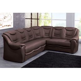 Sit & More Ecksofa SIT & MORE "Bansin L-Form", braun (mokka), B:265cm H:94cm T:215cm, Luxus-Microfaser ALTARA NUBUCK (100% Polyester);SOFTLUX-Kunstleder;NaturLEDER (echtes Rindsleder)/Korpus SOFTLUX-Kunstleder, Sofas, Ecksofa, wahlweise mit Bettfunktion