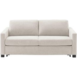 Schlafsofa Home Affaire "Vionelle, 3-Sitzer mit Kaltschaummatratze nach Wahl, Breite 206 cm", natur, B:206cm H:81cm T:98cm, 100% Polyester, Sofas, Schlafsofa, Dauerschl&auml;fer mit wahlweise Standard- oder Premium-Matratze