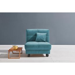 ell+ell Schlafsofa ELL + ELL "Tilda", blau (petrol), B:85cm H:90cm T:100cm, 100% Polyester, Sofas, Schlafsofa, Breite 85 cm, inkl. 1 Zierkissen