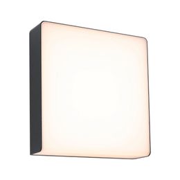 LED Au&szlig;en-Wandleuchte Paulmann "Azalena IP44 250x97mm 3000K 8,5W 700lm 230V Kunststoff, Aluminium", grau (anthrazit), B:25cm H:25cm T:9,7cm, Leuchten, LED Au&szlig;en-Wandleuchte, Bewegungsmelder mit Hochfrequenz-Sensor IP44
