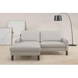 Ecksofa Home Affaire "Lecce, L-Form, Federkernpolsterung, Breite 194 cm", pearl, B:194cm H:86cm T:164cm, 100% Leder, Sofas, Ecksofa, inkl. saugroboterfreundliche H&ouml;he & schmale Armlehnen