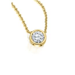 Goldkette ONE ELEMENT "0.1 ct Diamant Brillant Zarge Halskette aus 585 Gelbgold 45 cm &Oslash; 4,55 mm" Gr. 45, gold, Halsketten, Damen, mit Brillant, Gelbgold 585, Goldkette