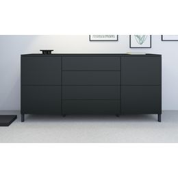 borchardt M&ouml;bel Kommode BORCHARDT M&Ouml;BEL "Haama", schwarz (schwarz matt), B:166cm H:80cm T:35cm, Holzwerkstoff, Sideboards, Kommode, Breite 166 cm