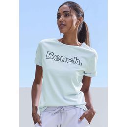 T-Shirt BENCH. LOUNGEWEAR, Damen, Gr. 40/42, 1x hell blau, 1x schwarz, Single Jersey, Obermaterial: 100% Baumwolle, unifarben, Basic, Shirts T-Shirt, mit Logodruck, Topseller