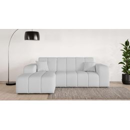 Ecksofa OTTO HOME "CASSY L-Form, Schlafsofa mit Bettkasten, Ma&szlig;e B/T/H: 245/165/88 cm", grau (hellgrau), B:248cm H:83,5cm T:165,5cm, 100% Polyester, Sofas, Ecksofa, mit 2 R&uuml;ckenkissen, Recamiere rechts oder links bestellbar
