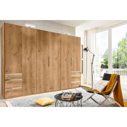 Kleiderschrank wimex "Level by fresh to go", braun (plankeneichefarben), B:300cm H:216cm T:58cm, Schr&auml;nke, Kleiderschrank, mit Schubladen