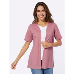 Shirtjacke Classic Basics "Shirtjacke", Damen, Gr. 54, rosa (altrosa), 100% Baumwolle, gebl&uuml;mt, gemustert, unifarben, Shirts Shirtjacke