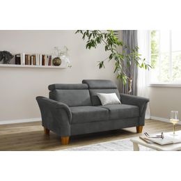 2,5-Sitzer Home Affaire "Conville", grau (anthrazit), B:181cm H:84cm T:93cm, 100% Polyester, Sofas, 2 5-Sitzer, inkl. Kopfteilverstellung