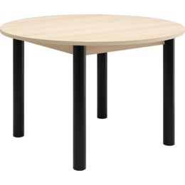 Esstisch Tom Tailor HOME "COLOR TABLE", light oak 05, schwarz 01, light oak 05, B:120cm H:76cm T:120cm, Tische, Esstisch, Esstisch, 4-Fu&szlig;, 3 Gr&ouml;&szlig;en, 3 Dekorfarben, 4 Fu&szlig;farben, ABS-Kante