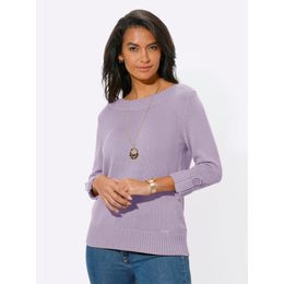 3/4 Arm-Pullover Casual Looks "Pullover", Damen, Gr. 40, lila (flieder), 50% Baumwolle, 50% Polyacryl, meliert, unifarben, figurumspielend, Pullover 3/4 Arm-Pullover