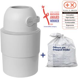 Windeleimer Chicco "Odour Off", Baby, Gr. B/H/T: 47cm, grau, Kunststoff, M&uuml;lleimer Windeleimer, inkl. 1 Pack M&uuml;llbeutel Odouzr off; teilweise aus recyceltem Material