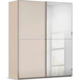Schwebet&uuml;renschrank Rauch "Kleiderschrank Schrank Garderobe Schlafzimmerschrank SCALE-DUO", beige (fango, glas champagner, griffleisten chrom), B:181cm H:223cm T:68cm, Holzwerkstoff, Schr&auml;nke, Schwebet&uuml;renschrank, edle zweigeteilte T&uuml;ren Spiegel/Glas-Mix 3 Zierleisten MADE IN GERMANY