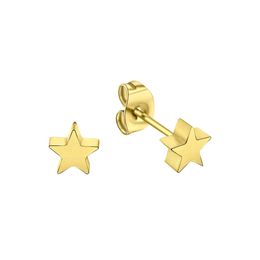Paar Ohrstecker Firetti "Schmuck Geschenk Ohrschmuck Stern", gold (gelbgoldfarben), Ohrringe, Damen, 5,5mm, Edelstahl, Paar Ohrstecker