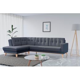Sit & More Ecksofa SIT & MORE "Lavida L-Form", blau, B:298cm H:90cm T:198cm, 100% PES, Sofas, Ecksofa, wahlweise mit Kippfunktion und Bettkasten