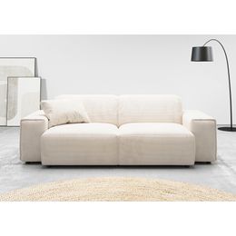 2,5-Sitzer Home Affaire "Glimminge auch in Breitcord, Feincord + Easy care-Bezug", wei&szlig;, B:214cm H:71cm T:101cm, 95% Polyester, 5% Nylon, Sofas, 2 5-Sitzer, besondere Kedern&auml;hte, Zierkissen