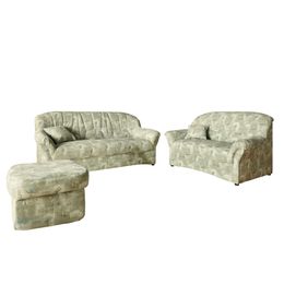 Polstergarnitur DOMO collection "Bahia zeitlos & elegantes Sofa, bequem", gr&uuml;n, Luxus-Microfaser, Belastbarkeitmaximal 100 kg,Inklusive Federkern, Sitzm&ouml;bel-Sets, Polstergarnitur, Microfaser, natur