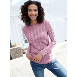Strickpullover Casual Looks "Pullover", Damen, Gr. 46, rosa (altros&eacute;), 100% Baumwolle, unifarben, Pullover Strickpullover