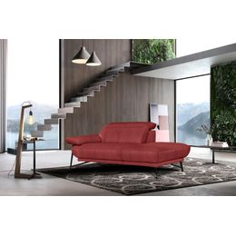 Ottomane Egoitaliano "Anais, erstklassiges Designsofa, Breite 179 cm, Fu&szlig;farbe schattengrau", rot (marsala), Sofas, B/H/T: 179cm x 74cm x 106cm, Luxus-Microfaser Lederoptik, Ottomane rechts, Armlehne links, LEDER -Artikel BULL &ndash; Kat. B: Der Artikel BULL ist ein geschliffenes, pigmentiertes und behandeltes Rindsleder mit einer Dicke von 1, 3-1, 5 mm. Dieses Leder zeigt eine ziemlich weiche Hand mit