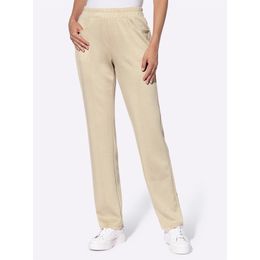Sweathose Heine, Damen, Gr. 36, Normalgr&ouml;&szlig;en, beige (sand), 50% Modal, 44% Polyester, 6% Elasthan, unifarben, lang, Hosen Sweathose