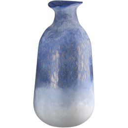 Tischvase Gilde "Vase Azur blau H. 37 cm", blau, B:17cm H:37cm T:17cm, Glas, Vasen, Tischvase