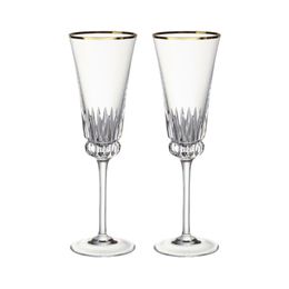 Villeroy & Boch Champagnerglas VILLEROY & BOCH "Sektgl&auml;ser Grand Royal Gold 120 ml 2er Set transparent-gold", bunt (transparent, gold), Glas, Trinkgef&auml;&szlig;e, Champagnerglas