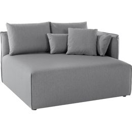Ottomane OTTO HOME "N&ouml;re", grau (hellgrau), B:138cm H:86cm T:128cm, 100% Polypropylene, Sofas, Ottomane, kurzes Lounge-Modul - zum Zusammenstellen, Breite 138 cm, Tiefe 128 cm