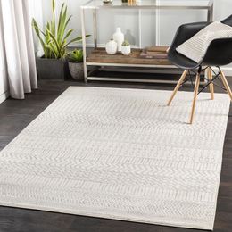 Teppich LIVABLISS "HAMA", grau, B:200cm H:11mm L:275cm, Kunstfaser, Teppiche, Teppich, Skandi Design, Modern Boho Kurzflor Wohnzimmerteppich, Schlafzimmer