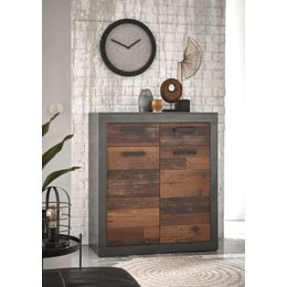 Kombikommode Home Affaire "BROOKLYN", braun (matera), B:92cm H:104cm T:40cm, FSC-zertifizierter Holzwerkstoff, Sideboards, Kombikommode, in dekorativer Rahmenoptik