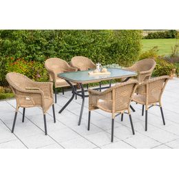 Garten-Essgruppe Merxx "Ravenna", beige (natur), Sitzm&ouml;bel-Sets, Garten-Essgruppe