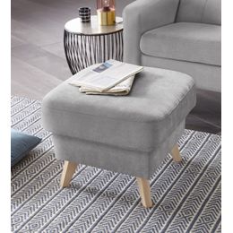Hocker exxpo - SOFA FASHION "Nappa mit praktischem Staufach unter der Sitzfl&auml;che", silber, B:56cm H:45cm T:56cm, Samtvelours (100% Polyester);Webvelours (100% Polyester), Hocker, Hocker