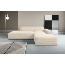 Ecksofa WERK2 "Apollo, hoher Sitzkomfort, aktuelles Design, Breite 264cm, L-Form", natur, B:264cm H:70cm T:188cm, 90% Polyester, 10% Nylon, Sofas, Ecksofa, Puristisches Design mit maximalem Komfort