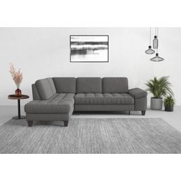 Sit & More Ecksofa SIT & MORE "Westham L-Form", grau, B:261cm H:88cm T:179cm, 90% Polyester 10%Polyamid, Sofas, Ecksofa, mit Ottomane, mit oder ohne Bettfunktion, Bettkasten, Verstellung
