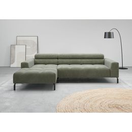 Ecksofa Home Affaire "Ecksofa Claya, L-Form, Kopfteilverstellung, Breite 258 cm", turtle, B:258cm H:71cm T:179cm, 88% Polyester, 12% Polyacryl, Sofas, Ecksofa, Moderne Steppung, weicher Polsteraufbau & saugroboterfreundliche H&ouml;he