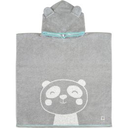 Badeponcho Dyckhoff "Panda", grau (platin), L:60cm, Frottier, Hausm&auml;ntel, Badeponcho