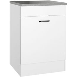 Sp&uuml;lenschrank Optifit "OPTImulti", wei&szlig;, wei&szlig;, B:60cm H:88cm T:60cm, Holzwerkstoff, Schr&auml;nke, Sp&uuml;lenschrank, Breite 60 cm, mit 1 Auszug, Metallgriffe