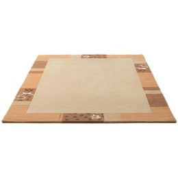 Wollteppich Theko "Royal Ganges" Gr. 8, beige (creme), B:240cm H:13mm L:340cm, Viskose, Wolle, Teppiche, Wollteppich, 95% Wolle, mit Bord&uuml;re, ideal im Wohnzimmer & Schlafzimmer