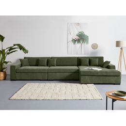 Sofa-Eckelement Home Affaire "Skara XXL L-Form", gr&uuml;n, B:400cm H:86cm T:190cm, 100% Polyester, Polsterelemente, Sofa-Eckelement, Lounge-Sofa XXL mit Federkern-Polsterung, in vielen Bezugsvarianten