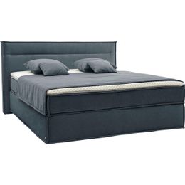 Boxspringbett Musterring "JustB SC100", blau, B:200cm L:215cm, Komplettbetten, Boxspringbett, schwebende Optik, inklusive Topper, verschiedene Farben, 180 x 200 cm
