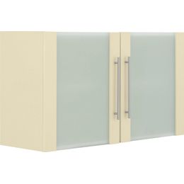 Wiho-K&uuml;chen Glash&auml;ngeschrank WIHO K&Uuml;CHEN "Unna", beige (front und korpus: magnolia), B:100cm H:56,5cm T:35cm, Schr&auml;nke, Glash&auml;ngeschrank, Front mit Glaseinsatz