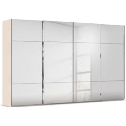 Schwebet&uuml;renschrank Rauch "Kleiderschrank Schrank Garderobe Schlafzimmerschrank SCALE-TRIO", beige (champagner), B:360cm H:223cm T:68cm, Holzwerkstoff, Schr&auml;nke, Schwebet&uuml;renschrank, edle dreigeteilte Front mit 2 Zierleisten Spiegelfront MADE IN GERMANY