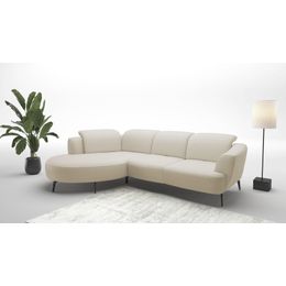 Sit & More Ecksofa SIT & MORE "Zoe", beige (creme), B:309cm H:87cm T:199cm, 95% Polyester, 5% Polyamid, Sofas, Ecksofa, ink.Sitztiefenverstellung, wahlweise mit Kopfteilverstellung
