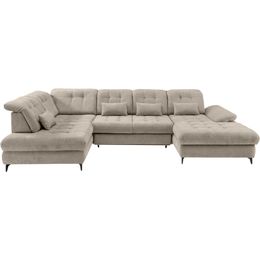 Wohnlandschaft Home Affaire "Delphino", taupe, B:358cm T:216cm, 100% Polyester, Sofas, Wohnlandschaft